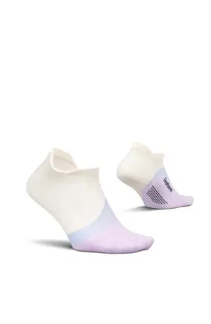 FEETURES Elite Light Cushion No Show Tab Athletic Ankle Socks Sport Sock With Targeted Compression Lilac Breeze