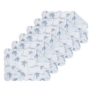 C&F HOME Paradise Set Of 6 Placemats 13" X 19" - Blue