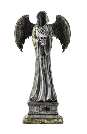 GLITZHOM 24"h Lighted Halloween Grim Reaper Resin Porch Decor With Timer