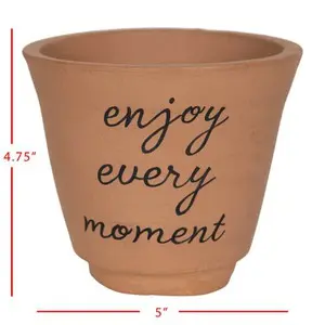 FORESIDE HOME AND GARDEN Enjoy Every Moment" Multi Terracotta Planter