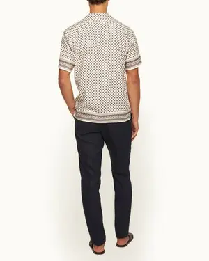 Orlebar Brown Griffon Tailored Fit Italian Linen Trousers - Night Iris