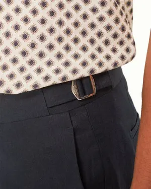 Orlebar Brown Griffon Tailored Fit Italian Linen Trousers - Night Iris
