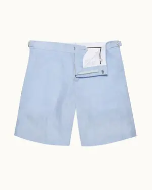 Orlebar Brown Norwich Tailored Fit Italian Linen Shorts - Springwater Blue