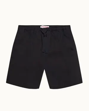 Orlebar Brown Alex Linen Relaxed Fit Drawcord Shorts - Night Iris
