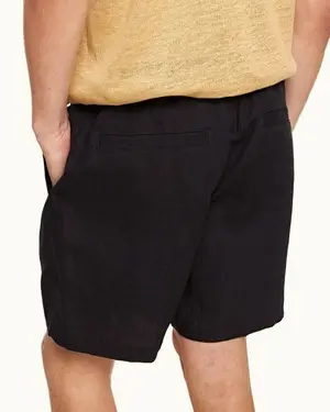 Orlebar Brown Alex Linen Relaxed Fit Drawcord Shorts - Night Iris