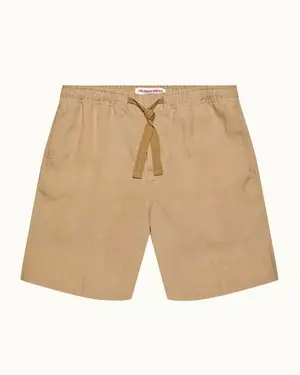Orlebar Brown Alex Linen Relaxed Fit Drawcord Shorts - Biscuit