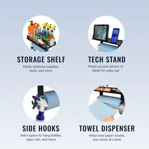 STOREYOUR Quick Clean Paper Towel Holder And Wall Shelf