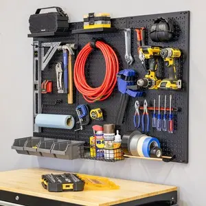 STOREYOUR 51" X 32" Pro Pegboard | 23 Attachments - Black