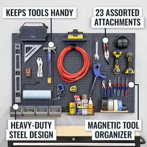 STOREYOUR 51" X 32" Pro Pegboard | 23 Attachments