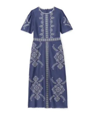 CARTOLINA Embroidered Midi Dress