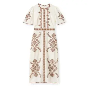 CARTOLINA Bobbi Embroidered Midi Dress