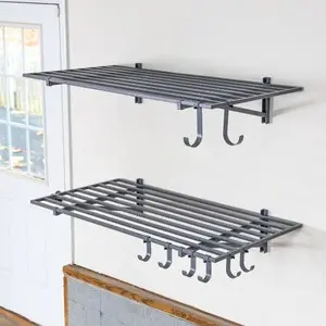 STOREYOUR 2' X 4' Bristol Garage Wall Mount Shelves | 2 Pack | Hammered Gray