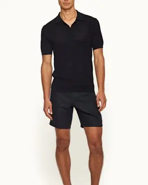 Orlebar Brown Norwich Tailored Fit Italian Linen Shorts - Night Iris