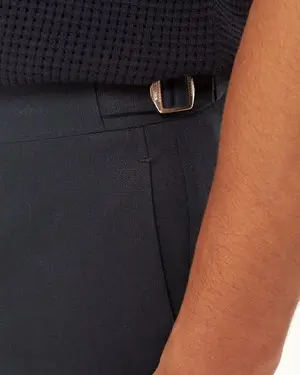 Orlebar Brown Norwich Tailored Fit Italian Linen Shorts - Night Iris