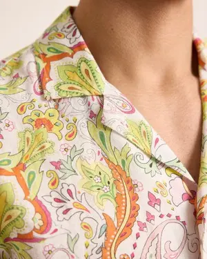 Orlebar Brown Maitan Linen Relaxed Fit Linen Fairground Shirt