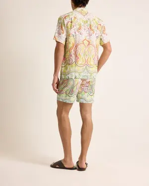 Orlebar Brown Maitan Linen Relaxed Fit Linen Fairground Shirt - Multi/pink
