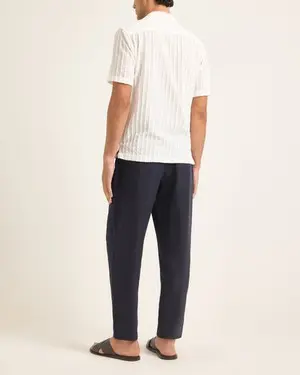 Orlebar Brown Alex Relaxed Fit Italian Linen Drawcord Trousers - Night Iris