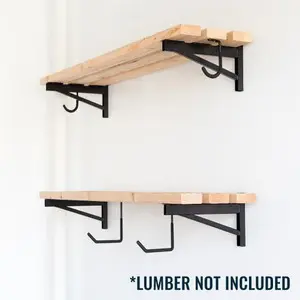STOREYOUR 1' X 4' Diy Wall Shelf Brackets | Heavy Duty Garage Wall Shelves