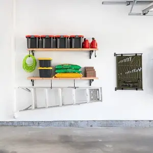 STOREYOUR 1' X 4' Diy Wall Shelf Brackets | Heavy Duty Garage Wall Shelves