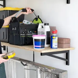 STOREYOUR 1' X 4' Diy Wall Shelf Brackets | Heavy Duty Garage Wall Shelves