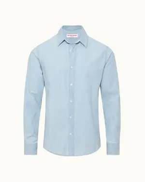 Orlebar Brown Giles Chambray Tailored Fit Chambray Shirt