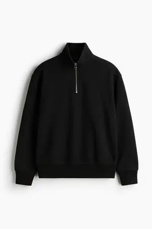 H&M Loose Fit Zip-top Sweatshirt - Black