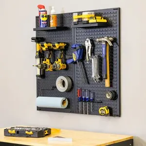 STOREYOUR 34" X 32" Pegboard | 13 Attachments - Black
