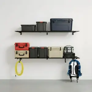 STOREYOUR 1' X 6' Bristol Garage Wall Mount Shelves | 2 Pack | - Black