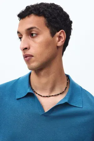 H&m Regular Fit Silk-blend Polo Shirt - Blue