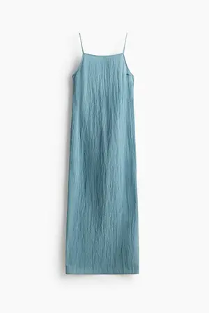 H&m Low-back Crêpe Dress - Turquoise