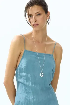 H&m Low-back Crêpe Dress - Turquoise