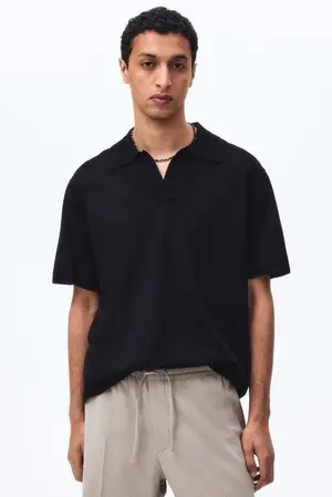 H&m Relaxed Fit Polo Shirt - Black