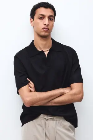 H&m Relaxed Fit Polo Shirt - Black