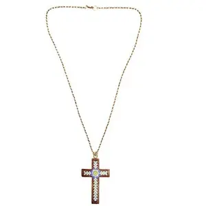MADISON BEVERLY HILLS Vintage Enamel Cross Pendant Necklace