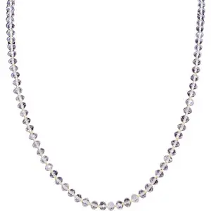 MADISON BEVERLY HILLS Faceted Amethyst Zircon Bead Necklace With Gold Seed Beads - Purple