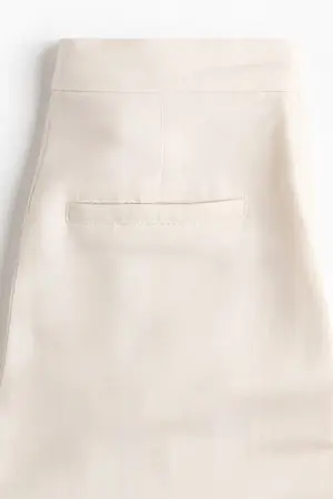 H&m Linen-blend Barrel Trousers - Cream