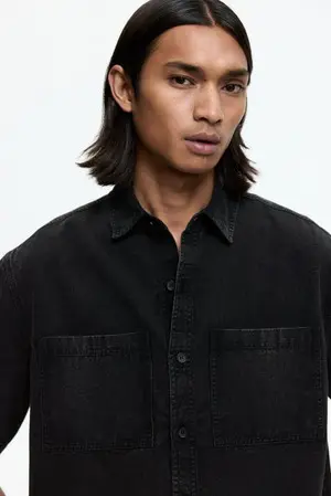 H&m Relaxed Fit Cotton Canvas Shirt