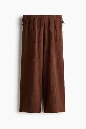 H&M Drawstring Detail Muslin Pants - Brown