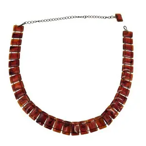 MADISON BEVERLY HILLS Vintage 1970s Tortoise Shell Celluloid Link Belt - Brown