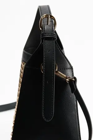 H&m Crossbody Bag With Braided Straw Detail