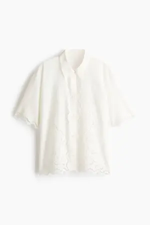 H&m Broderie Anglaise Cotton Beach Shirt