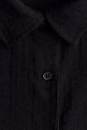 H&m Crinkled Viscose-blend Shirt - Black
