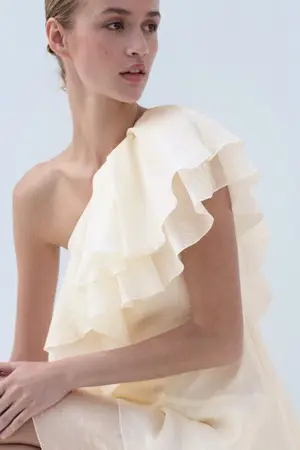 H&m Flounced One-shoulder Dress