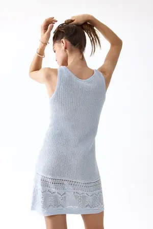 H&m Sleeveless Pointelle Knit Mini Dress
