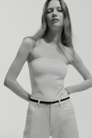 H&m Split Leather Waist Belt - Black