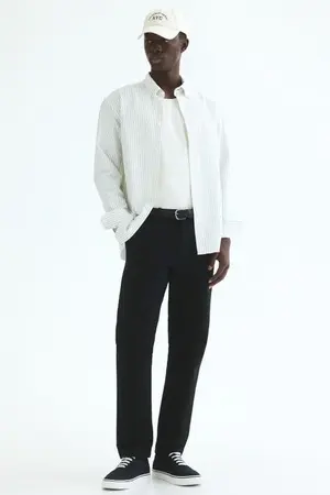H&M Slim Fit Cotton Chinos - Black