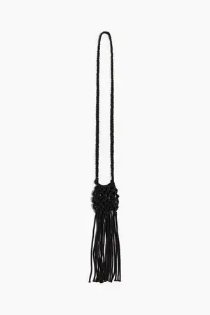H&m Fringed Macramé Crossbody Bag - Black