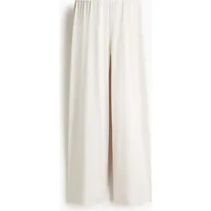 H&m Textured Pull-on Trousers - Ivory