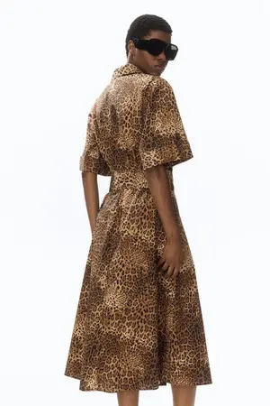 H&M Midi Tie-belt Shirt Dress With 3/4 Sleeves