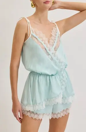 MAUDE CLUB Angela Lace Detail Romper